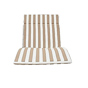 Christopher Knight Home Salem Outdoor Water Resistant Chaise Lounge Cushions, 2-Pcs Set, Brown / White Stripe