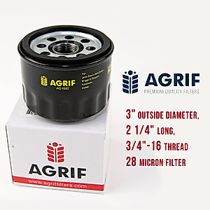 Agrif Replacement 2-Pack Oil Filter Fits For John Deere AM125424, Tecumseh 36563, Kawasaki 49065 7007, Pro Performance Lawn Mower Oil Filter
