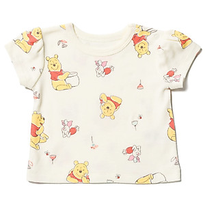 Disney Piglet Winnie the Pooh Newborn Baby Girls French Terry Short Overalls and T-Shirt Pink/White 0-3 Months
