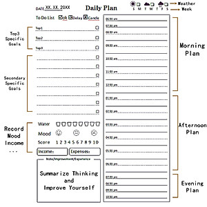 Simplified Daily Planner - The Perfect To Do List Notebook Notepad And Undated Office Supplies Checklist - Leather Daily Journal With Lock (Black)