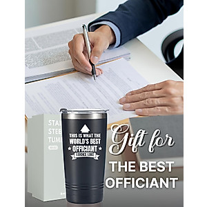 Onebttl Officiant Gifts for Men Women, Wedding Officiant Gift for from Bride Groom, 20oz Stainless Steel Insulated Tumbler with Lid and Straw - World's Best Officiant