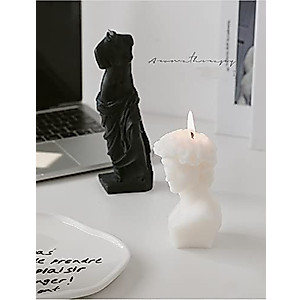 David Bust Statue Scented Candle,110G Aroma Soy Wax Greek Aesthetic Decorative Candle for Table Photo Prop Birthday Gift,Prefect for Meditation Stress Relief Mood Boosting Bath Yoga (White)