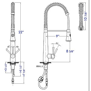 ALFI Brand AB2039S Solid Stainless Steel Commercial Spring Kitchen Faucet