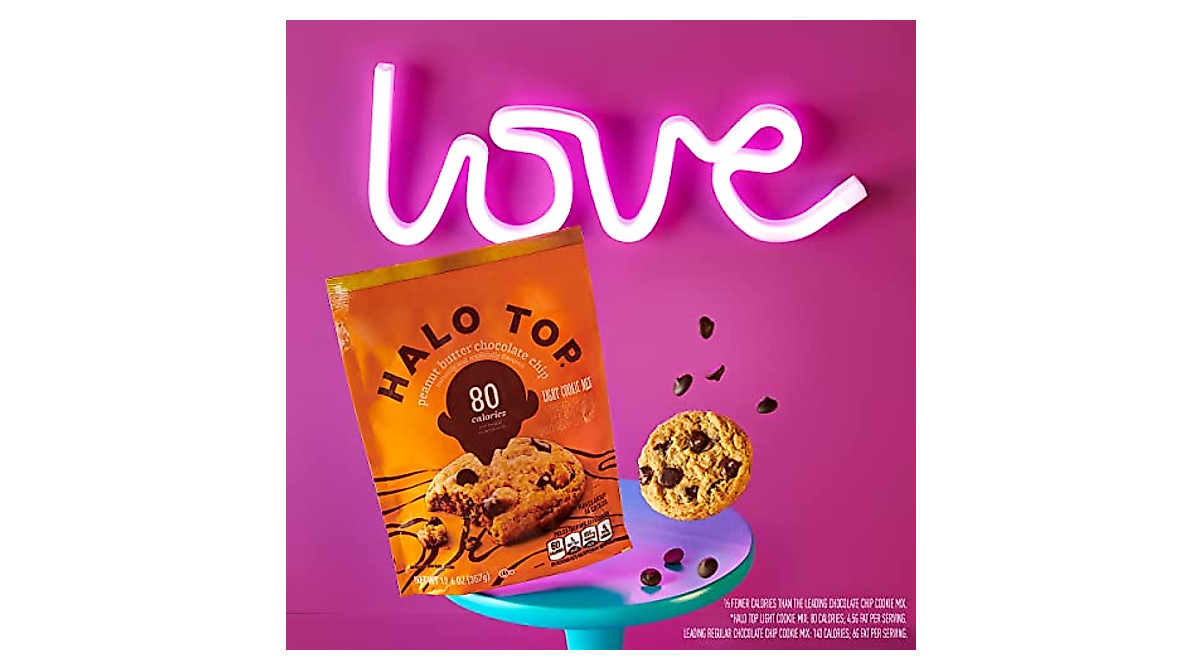 Halo Top Peanut Butter Chocolate Chip Light Cookie Mix - Easy, Low-Cal ...