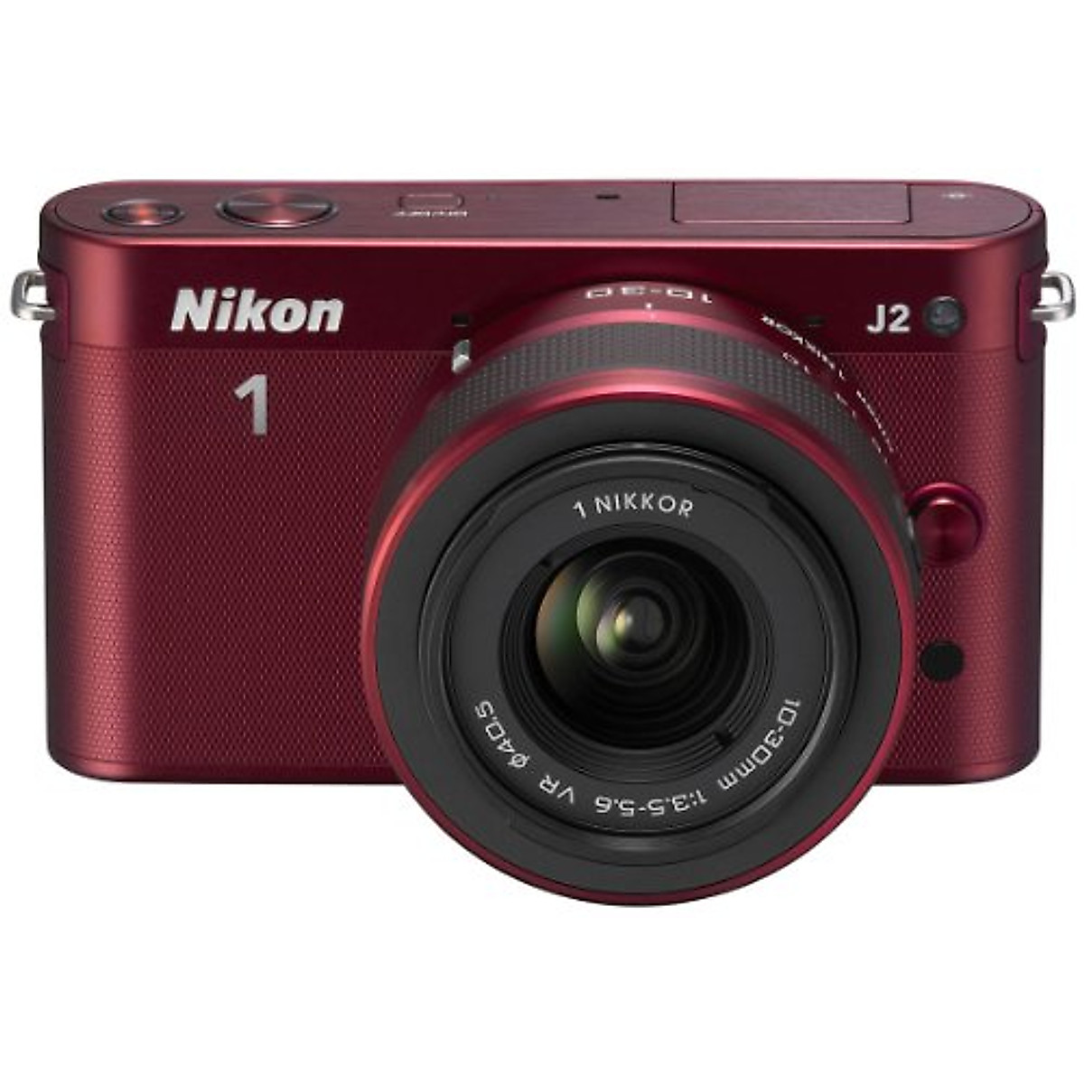 Nikon 1 J2 Compact System Camera with 10-30mm and 30-110mm Double Lens Kit - Red (10.1MP) 3 inch LCD
