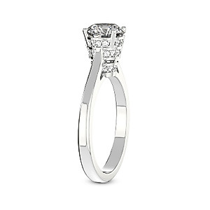 FRIENDLY DIAMONDS 3 Carat IGI Certified Princess Shape Lab Grown Diamond Ring | 14K Or 18K White, Yellow Or Rose Gold | Siran Secret Halo Diamond Engagement Ring | FG-VS1-VS2 Quality