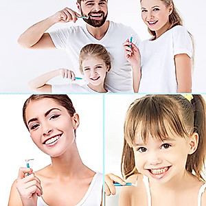 Jutom 100 Pcs Interdental Brush Tooth Floss Brush for Teeth Toothpick with Refill Heads Micro Tight Dental Picks for Teeth Cleaning Disposable Toothbrush Flossing Oral Braces Toothbrush (Blue)