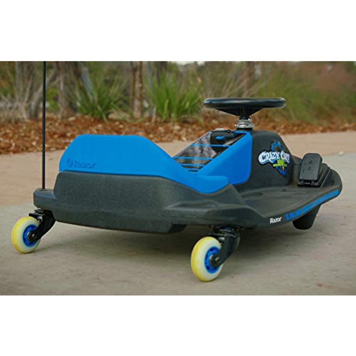 Razor Crazy Cart Shift for Kids Ages 6+ (Low Speed) 8+ (High Speed) - 12V Electric Drifting Go Kart for Kids - High/Low Speed Switch and Simplified Drifting System, for Riders up to 120 lbs,Black/Blue