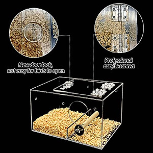 Hamiledyi Acrylic Parakeet Nesting Box Budgie Nesting Box with Perch Parrots Mating Box for Birds, Parrot, Lovebirds, Parrotlet, Finch, Sparrow and Small-Sized Birds