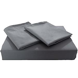 Discshi Bedding Duvet Cover Set 100% Cotton Full Size Breathable Durable Soft Comfy 3 PCS Comforter Cover Set with 1 Duvet Cover(86"x86") and 2 Pillow Covers(20"x30") (Grey)