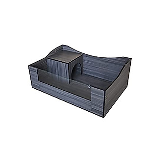 PENN-PLAX Reptology Tortoise Habitat with Open Top, Glass Terrarium, and Built-in Hide Away – Designed for Modern Homes – Dark Gray Driftwood