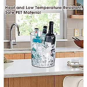 SAROSORA Trash Can 1.3 Gallon / 5 Liter 2-Pack Portable Small Wastebasket Mini Garbage Can Ice Bucket for Kitchen Bathroom Office Bedroom Living Room (Transparent, 2)