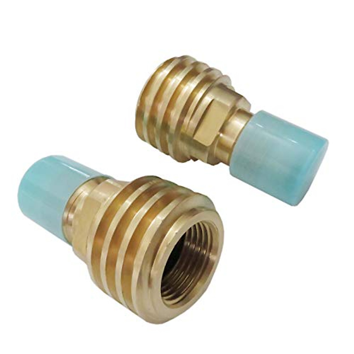Set(2) Converts Propane LP Tank POL Service Valve to QCC Outlet Brass Refill Adapter