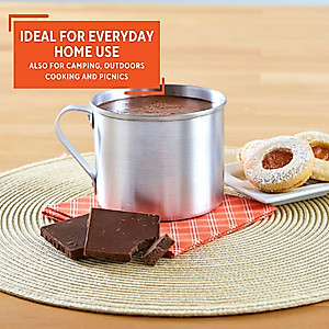 IMUSA 4 Pack 0.7 Quart Aluminum Mug for Stovetop Use or Camping, Silver