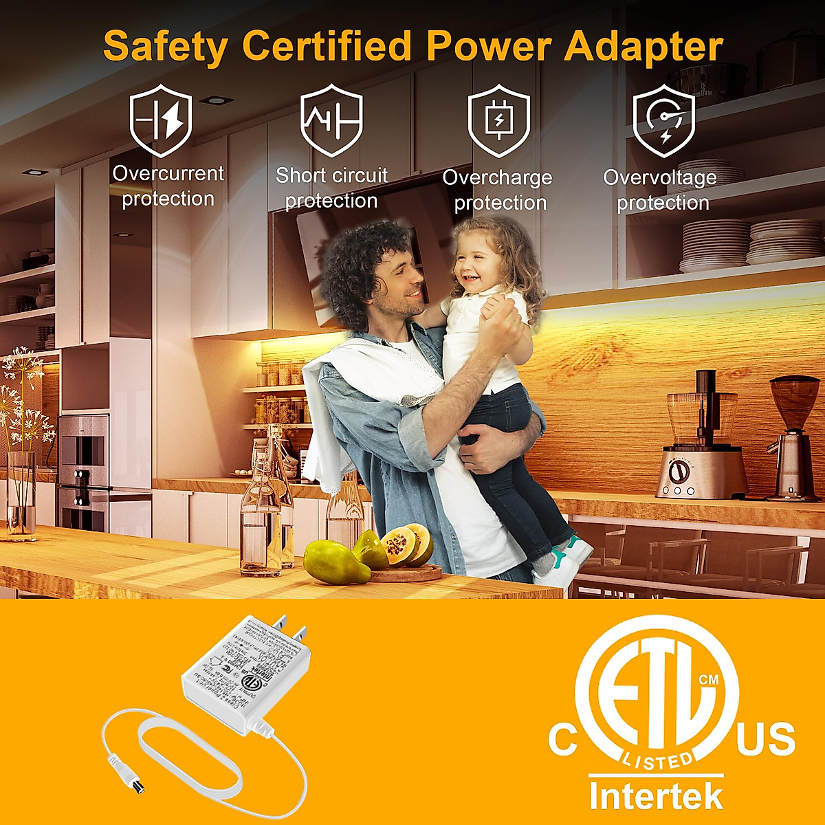 LAFULIT 8 PCS Under Cabinet Lighting Kit, Bright Under Cabinet Lights, Flexible Led Strip Lights with Remote and Power Adapter, for Kitchen Cabinets Shelf Desk Counter, 2700K Warm White, 13ft