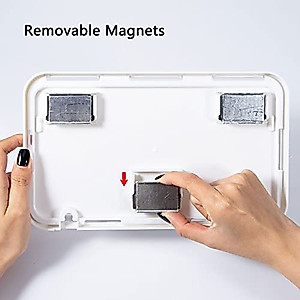 Magnetic Organizer, Yeeco Clear 3.3”×10”×6.1” 4 Compartments Plastic Magnetic and Adhesive Organizer Box Basket Magnetic Storage Organizer Tray for Refrigerator, Fridge,office,classroom