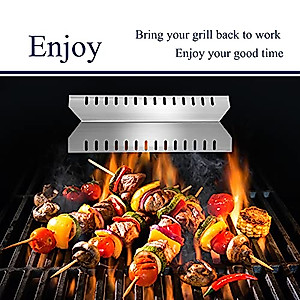 Grill Heat Plate Shield Tent BBQ Parts Replacement for Huntington 24025HNT, Master Forge 30030MSF Fiesta, Cook-Rite EL30034 Stainless Steel Burner Cover Flame Tamer, 19 9/16" Heat Shield