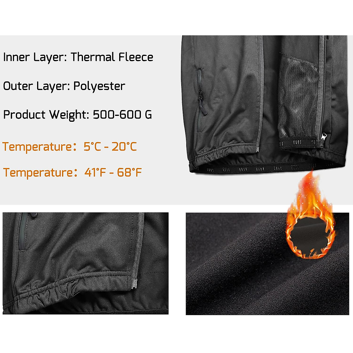 Wulibike Cycling Jackets for Men, Reflective Running Jacket Men Winter Cycling Clothing