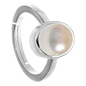 LMDPRAJAPATIS 5.56 Carat Natural Pearl Moti 925 Sterling Silver Fine Jewelry Ring with Stemp For Women Gifts For Her