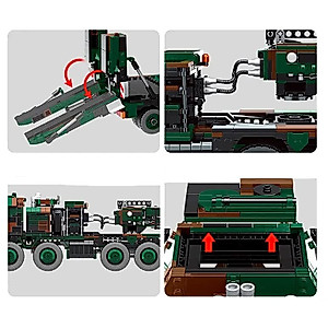 General Jim's Military Brick Building Set - German Army SLT Mammut Tank Vehicle Transporter Truck Building Blocks Model for History Enthusiast, Teens and Adults