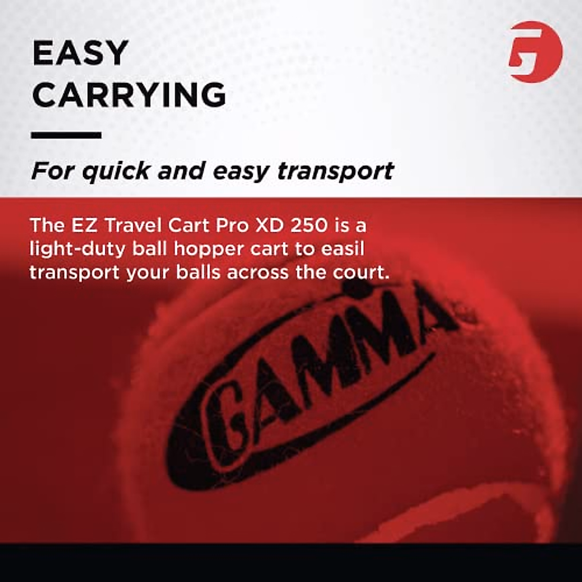 GAMMA Sports EZ Travel Cart Pro, Ball Hopper with Premium Carry Case, Holds 120 Pickleball Balls or 150 Tennis Balls