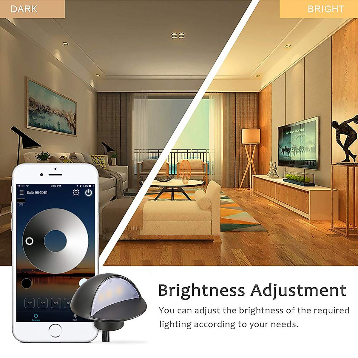 FVTLED WiFi Deck Lights Kit, WiFi Controlled 20pcs Low Voltage LED Step Lights Kit Φ1.97 Stainless Steel Waterproof Outdoor Recessed Railing Light Work with Alexa Google Home, Warm White, Black