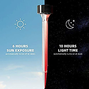 Grand Patio Solar Landscape Lights Transparent Decorative Waterproof, 10 Pack Solar Powered Pathway Lights, Weather-Resistant Outdoor Lighting for Yard, Garden, Pool, Rose Red