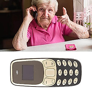 Dpofirs 2023 New 2G Mobile Phone for Seniors, Kids Cellphone Dual SIM Card Unlocked, Worlds Smallest Phone, 380mah Battery for 20 Hours Standby,GSM 2G 850 900 1800 1900MHZ (Black Gold)