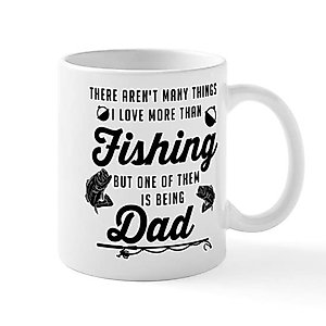 CafePress Love Fishing And Being Dad Ceramic Coffee Mug, Tea Cup 11 oz