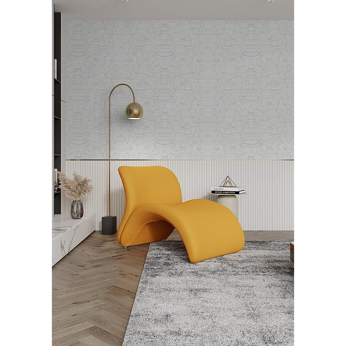 Manhattan Comfort Peel and Stick Wallpaper, Quick and Easy Self Adhesive Removable Decorative Design for Wall Covering, Cabinets, Drawers, Shelves, Crafts, 18 Ft. x 20.5 in., Floral Leaf