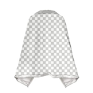 Wearable Blanket Adult with Buttons Plaid Throw Blanket Super Soft Plush Fleece Office Blanket for Women Work Lap Blanket (grey, 150 * 120cm)