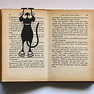 Curious Cat Bookmark for Cat Lovers,Locate Reading Progress with Cute Cat Paws Bookmarks,3D PVC Reusable Creative Cutout Black Cat Markers Hanging Kawaii Bookmark Kids Students Reader Teachers Gift