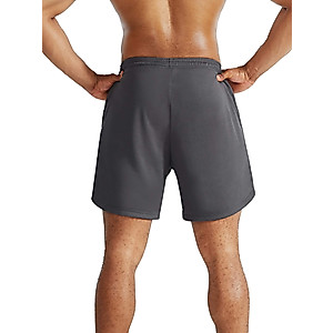 NELEUS Men's 2 in 1 Running Shorts with Liner,Dry Fit Workout Shorts with Pockets,6070,2 Pack,Black/Grey,US M,EU L