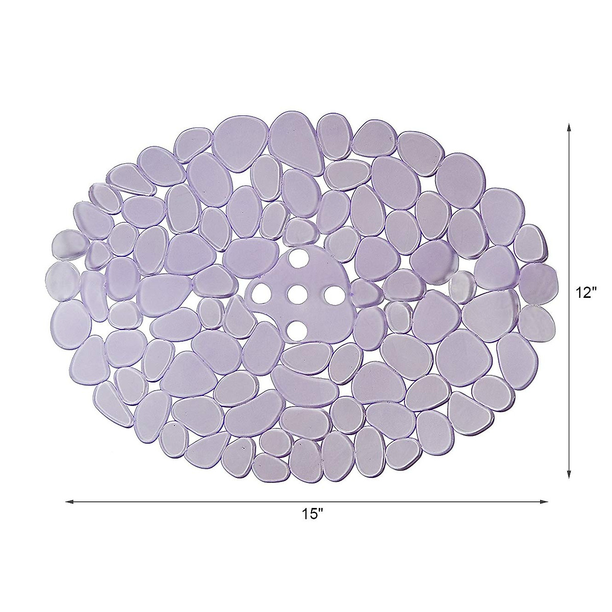 PVC Sink Mat Pad ECO-Friendly Kitchen Sink Protector Mat, Oval, 12"X15" (Lavender)