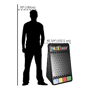 WinSpin 41"x25" Prize Drop Board Foldable Stand Disk Drop Board Game with 12 Playing Pucks for Carnival Tradeshow Party Live Stream