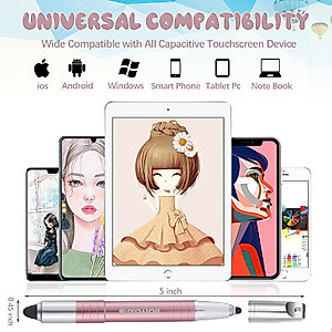 Stylus Pen for ipad, Easy Grip Kids Stylus Pens for iPhone IPad Air Capacitive Touch Screen Stylus for Kid Student Drawing Writing, Stylist Pen for Chromebook Android Fire Edition Tablet - Rose Gold