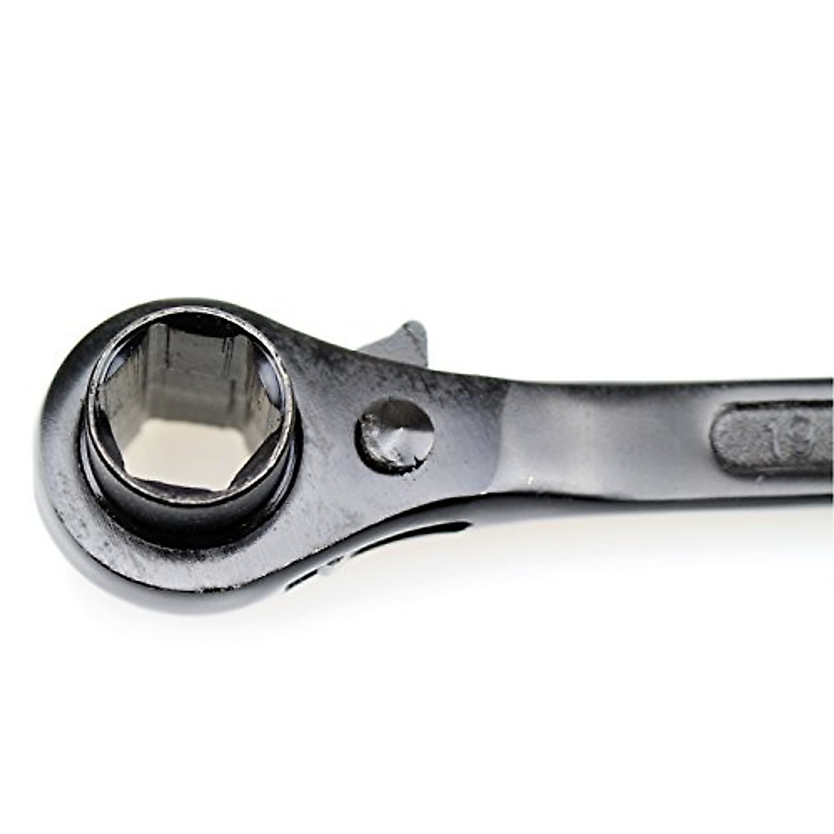 DYWISHKEY 19/22mm Scaffold Podger Ratchet Spanner Site Ratcheting Socket Wrench (Black)