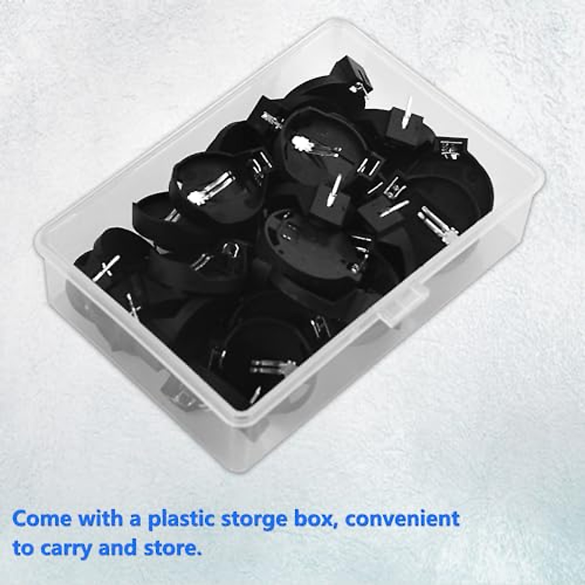 WMYCONGCONG 30 PCS CR2032 CR2025 Coin Button Cell Battery Holder Case, Black