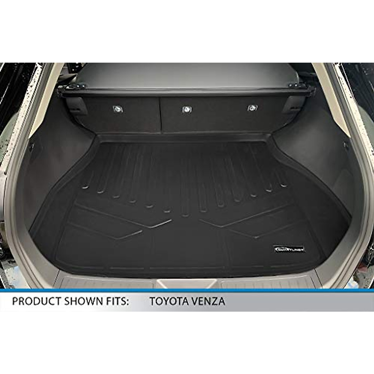 SMARTLINER Custom Fit All Weather Black 2 Row Floor Mat Liners and Cargo Liner Set Compatible with 2021-2023 Toyota Venza