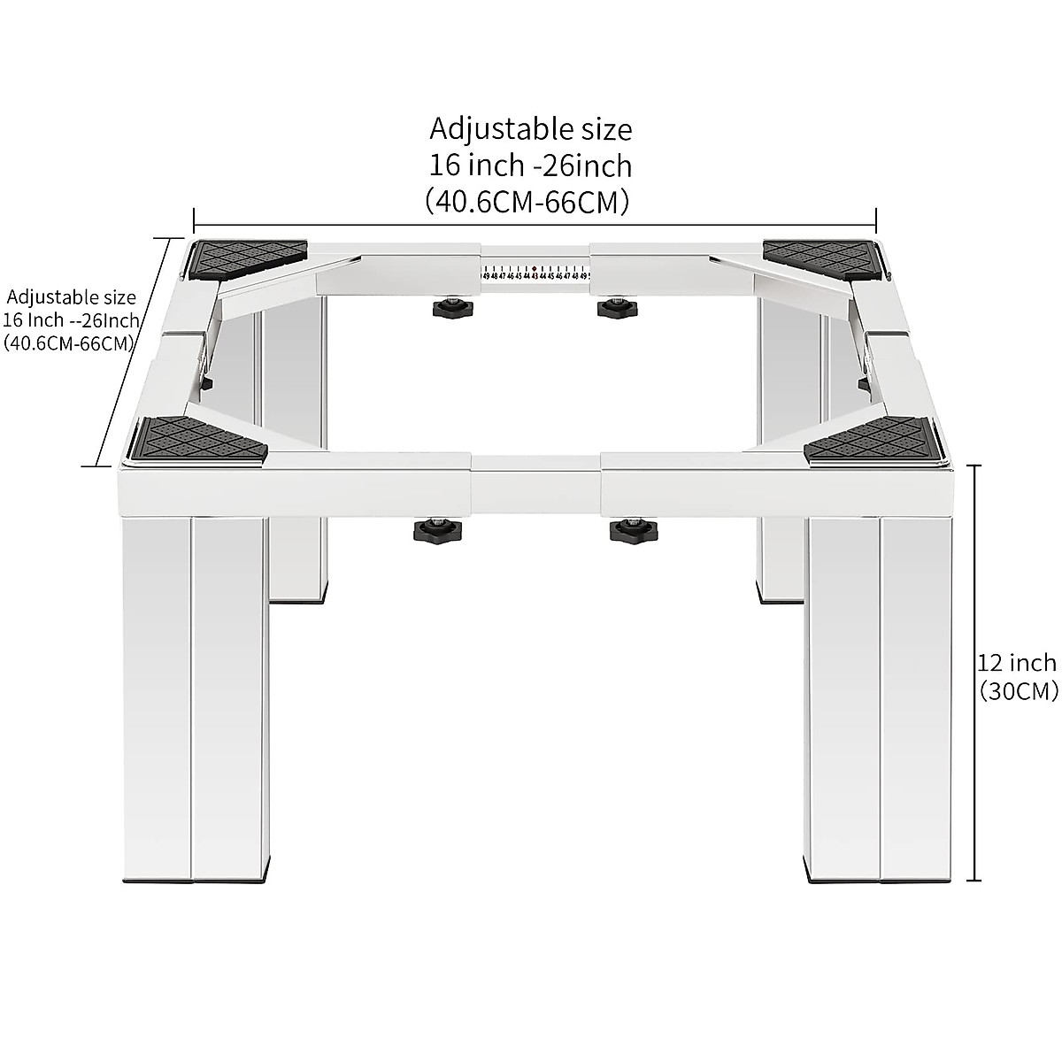 Chinchilla Heavy Duty Mini Fridge Stand-Adjustable Washing Machine Base Stand with 4 Heavy Duty Feet Increase 12 inch Height Universal Dryer Stand for Refrigerator Furniture Washing Dryer