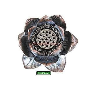 SUMMIT COLLECTION Eastern Enlightenment Lotus Flower Meditation Incense Burner, Zen Buddhist Home Décor
