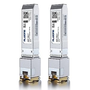 Alwong 10GBASE-T SFP+ Transceiver, SFP+ to RJ45 Copper Module. 2.5/5/10G Multi-Rate, for Cisco SFP-10G-T-S, Ubiquiti UniFi UF-RJ45-10G, Meraki, MikroTik S+RJ10, Netgear, D-Link, and More, Pack of 2