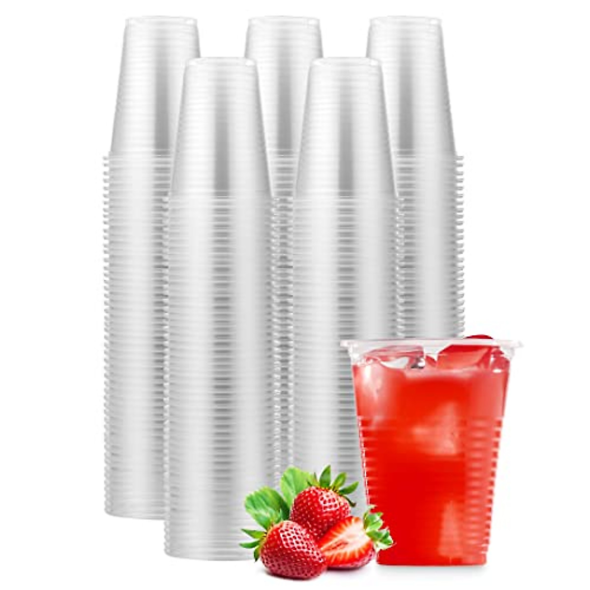 Munfix 500 Pack 7 Oz Clear Plastic Cups, Disposable Drinking Cups, Plastic Party Cups, Transparent Plastic Cups Bulk for Birthday Parties, Picnics, Ceremonies, and All Events