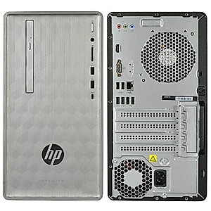 HP Pavilion Desktop Computer, Intel Core i3-8100, 8GB RAM, 1TB hard drive, Windows 10 (590-p0030, Silver) (Renewed)