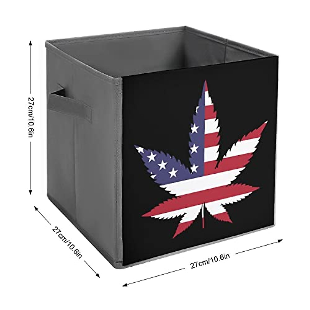 Weed US Flag Collapsible Storage Bins Basics Folding Fabric Storage Cubes Organizer Boxes with Handles