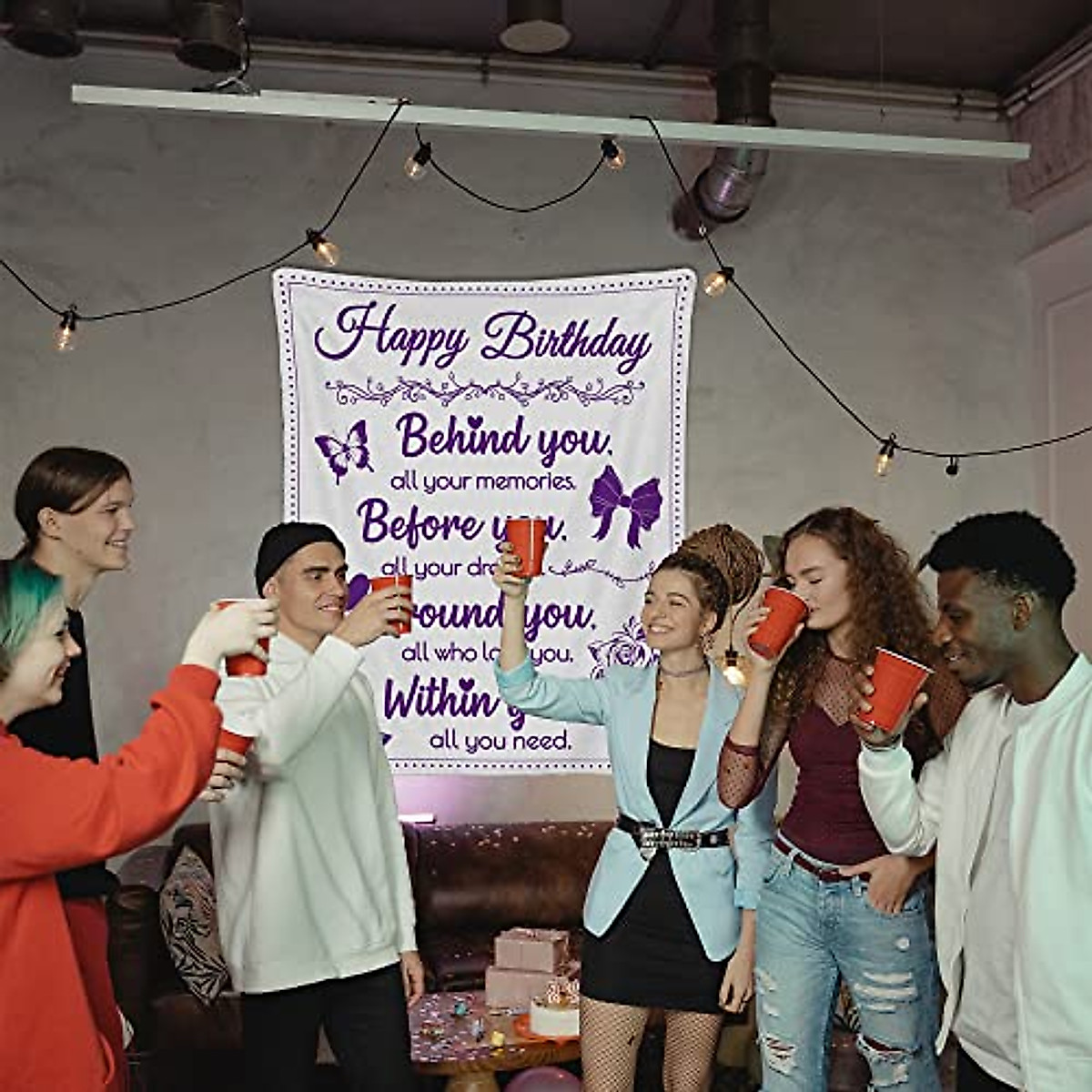 SUPER PANDA Birthday Gifts for Women - Flannel Sofa Throw Blankets 50 x 60 Inch Gifts for Women Birthday Unique Happy Birthday Decorations for Women