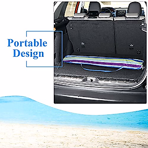 TANGKULA 8FT Beach Umbrella, Portable Beach Umbrella W/Sand Anchor & Tilt Mechanism, 16 Sturdy Fiberglass Ribs, Outdoor Sunshade Umbrella W/Carrying Bag for Garden, Patio, Beach, Outdoor (Blue)