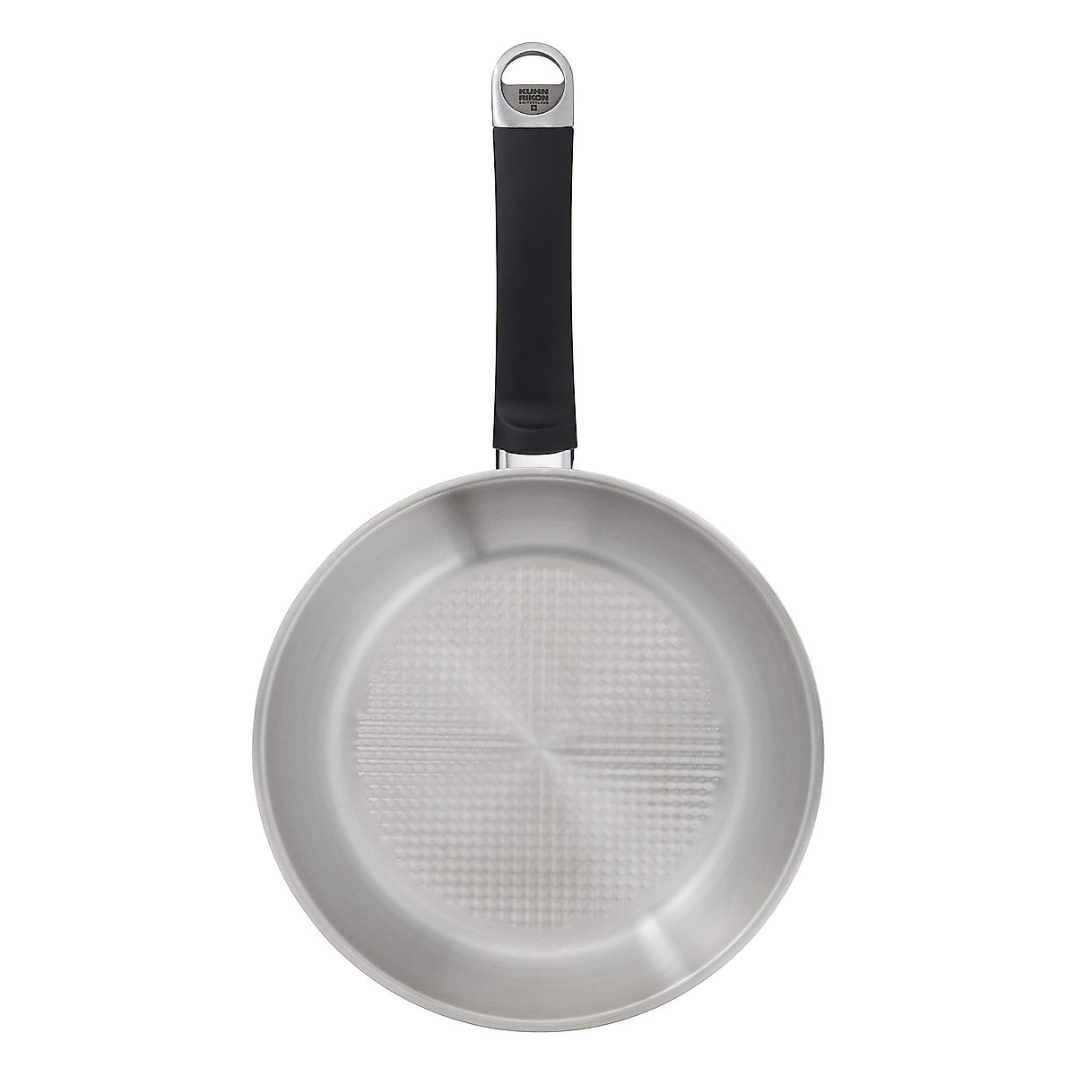 KUHN RIKON Silver Star Bratpfanne / Pfanne unbeschichtet aus Edelstahl mit Wabenboden, 24 cm, alle Herdarten inkl. Induktion, krosses und fettarmes Braten