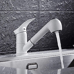 Bathtub Deck Mount Brass Kitchen Faucets Mixers Single Handle White Pull Out Kitchen Water Tap