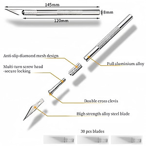 AMASEWART A3 Self Healing Cutting Mat for Crafts and Craft Knife with 30 Pcs Art knife Blades, Precision Carving Hobby Knife for DIY Art Modeling Scrapbooking Stencil